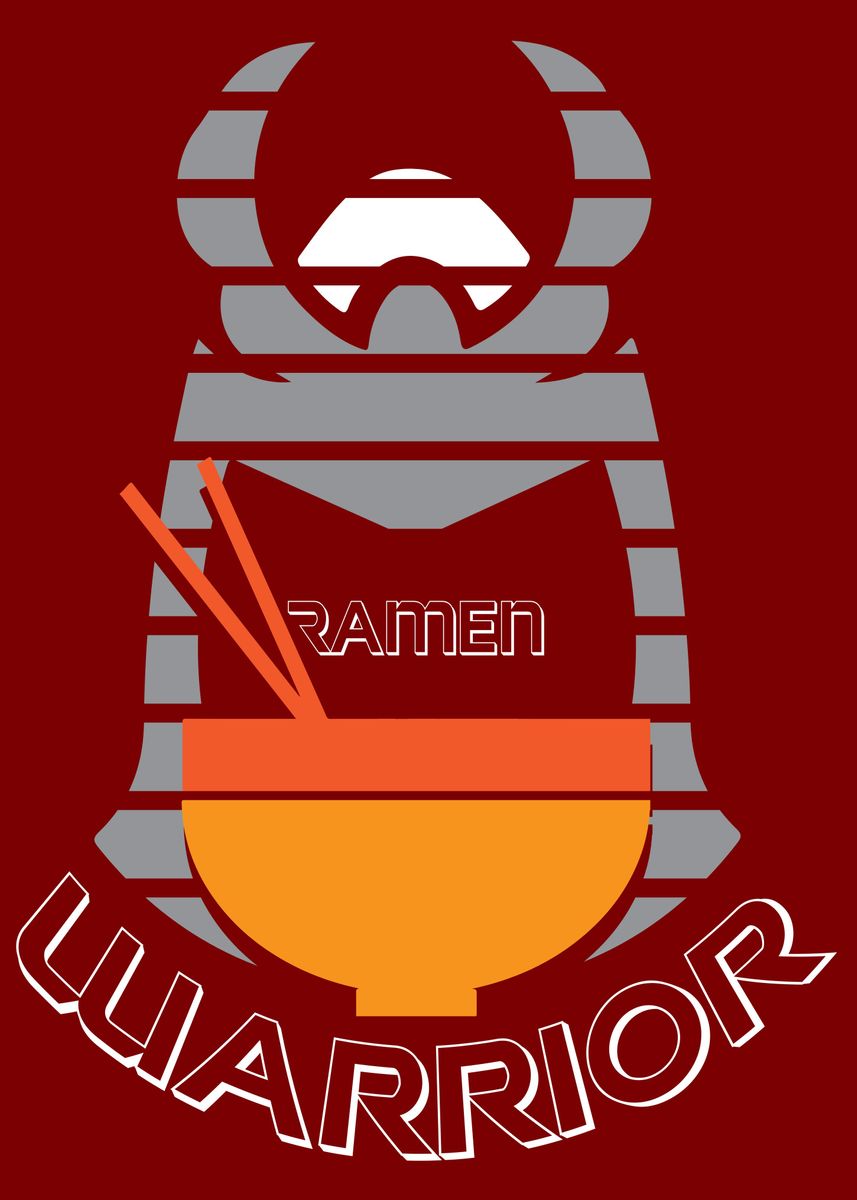 'Ramen Warrior' Poster, picture, metal print, paint by Sabine Langer ...