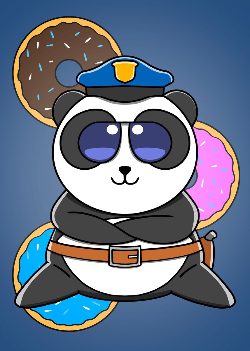 'Cutest Panda Police' Poster, picture, metal print, paint by Hawaiian29 ...