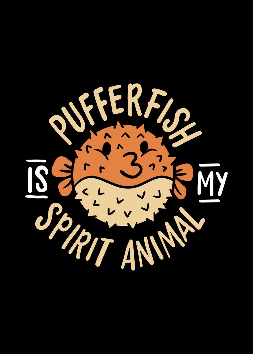 'Pufferfish' Poster, picture, metal print, paint by Mealla | Displate