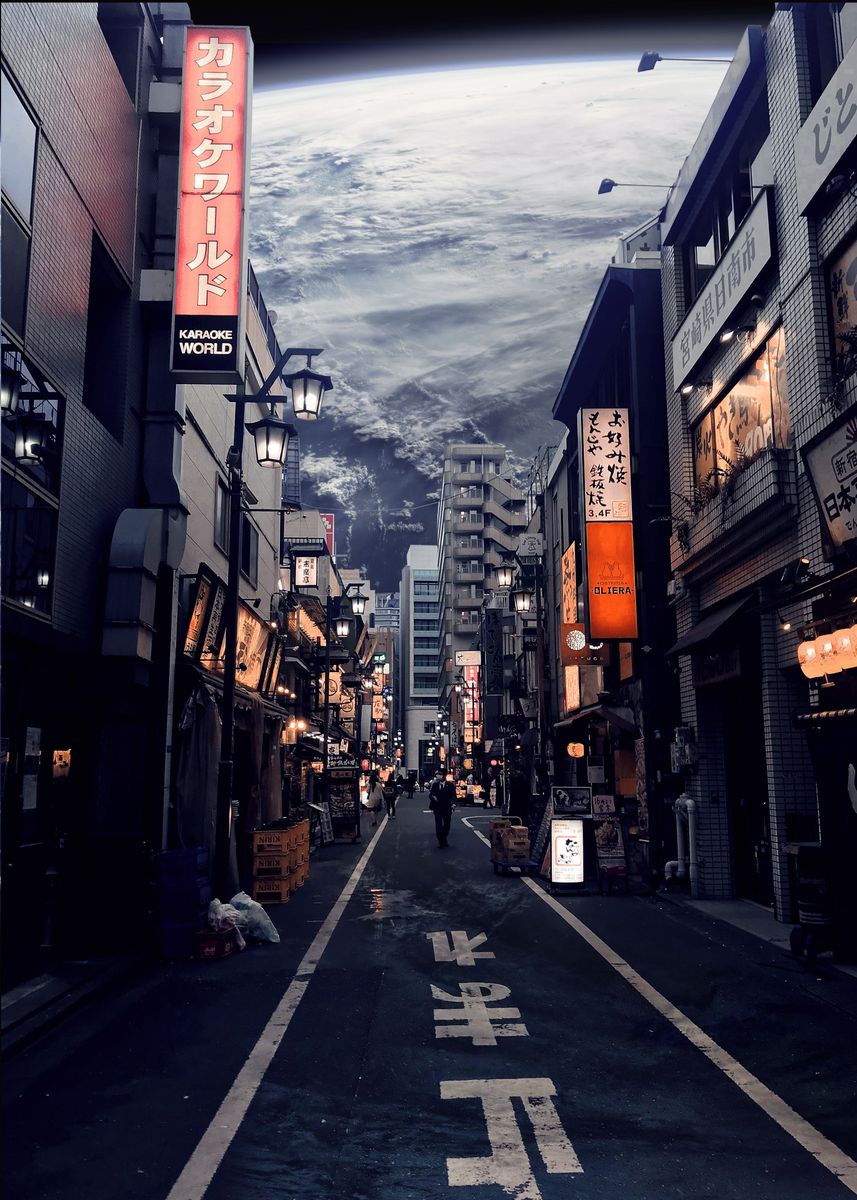 'Walking in Japan' Poster by Albarizi Art | Displate