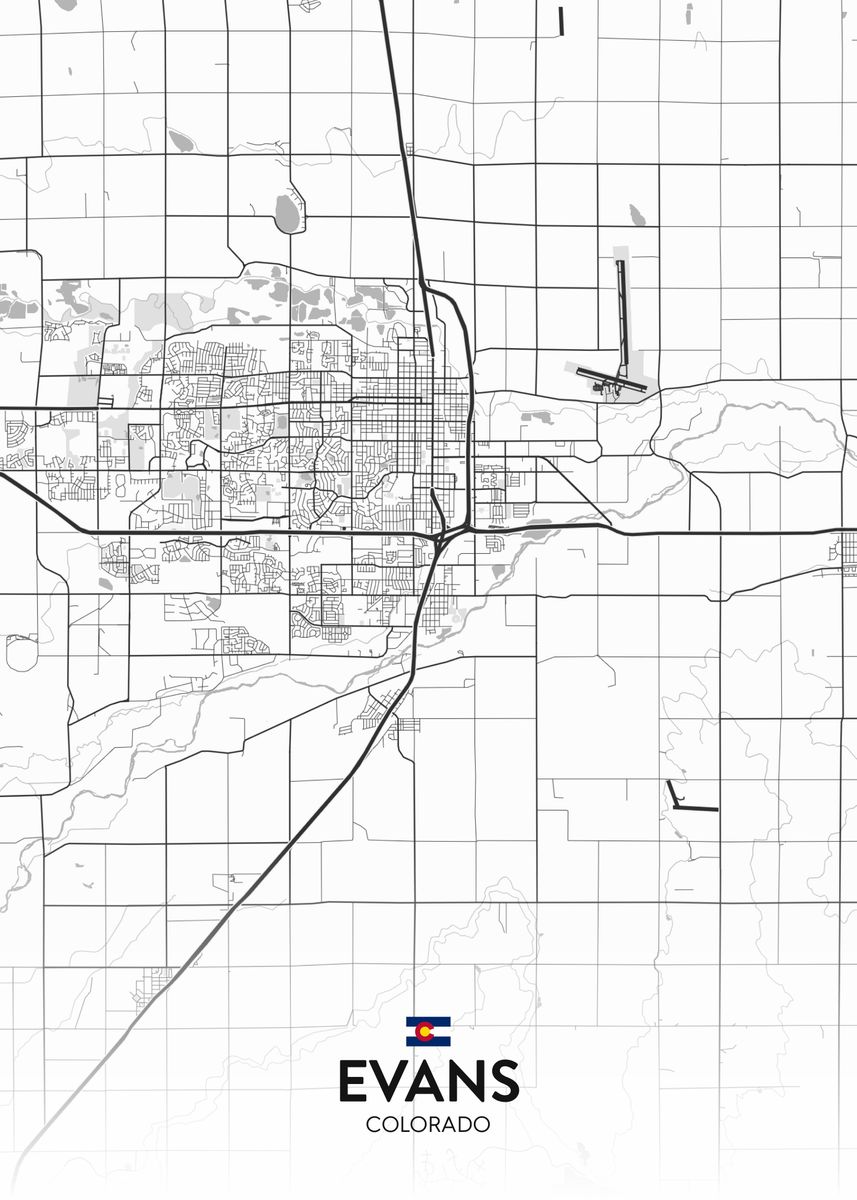 'Evans CO' Poster, picture, metal print, paint by IMR Designs | Displate