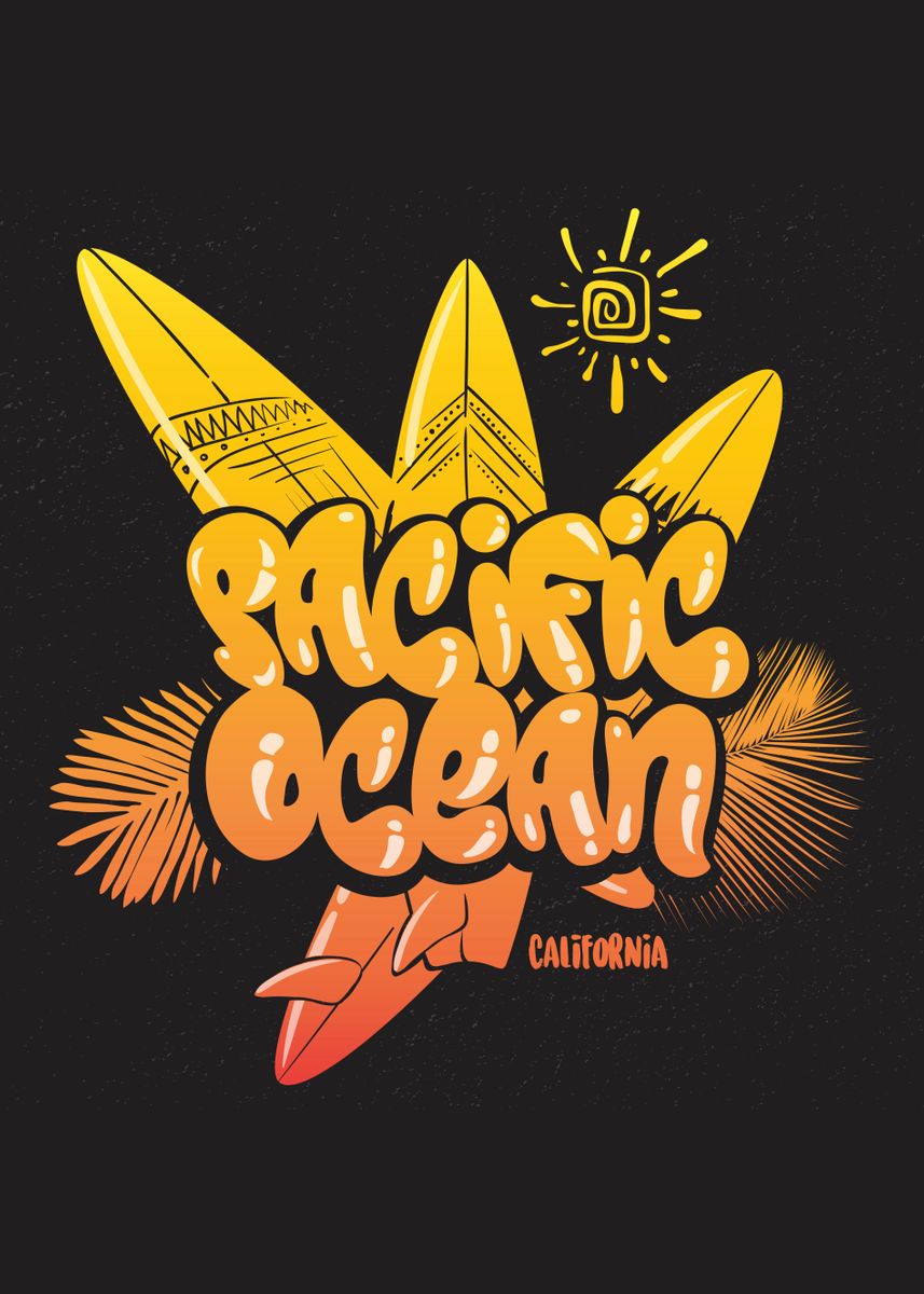 'Pacific Ocean California' Poster, picture, metal print, paint by ...