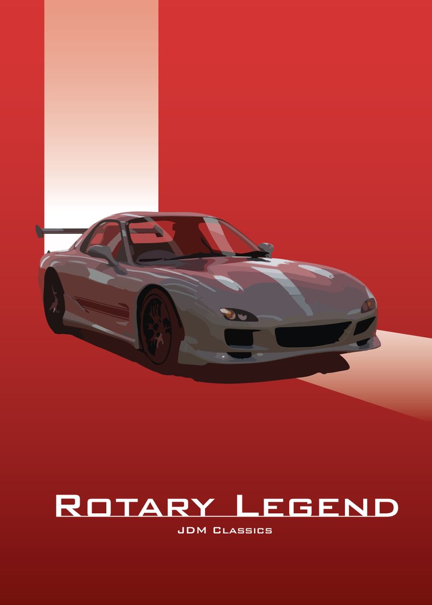 'Mazda RX7' Poster, picture, metal print, paint by Demetr0s Designs ...