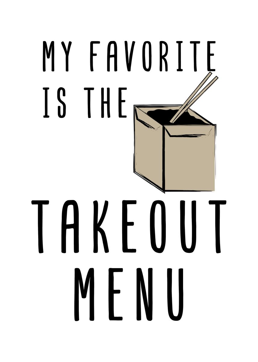 'Take Out Menu Wall Art' Poster, picture, metal print, paint by ...