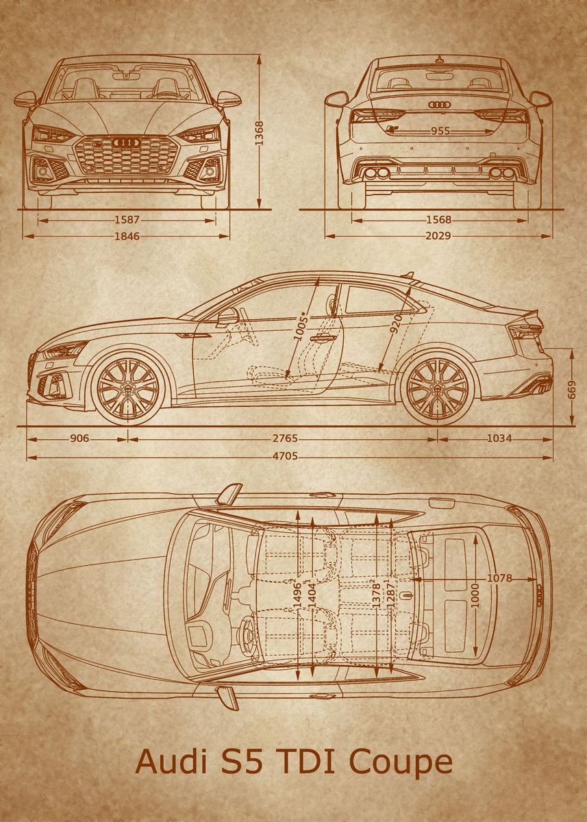 'Audi S5 TDI 2019 old' Poster by The Bright Art | Displate