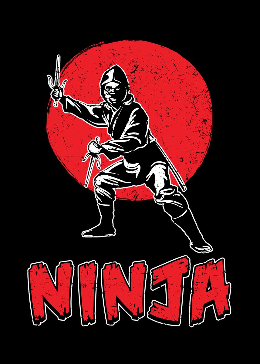 'NINJA RED' Poster by AbuZulqarnainDanish Shamsi | Displate
