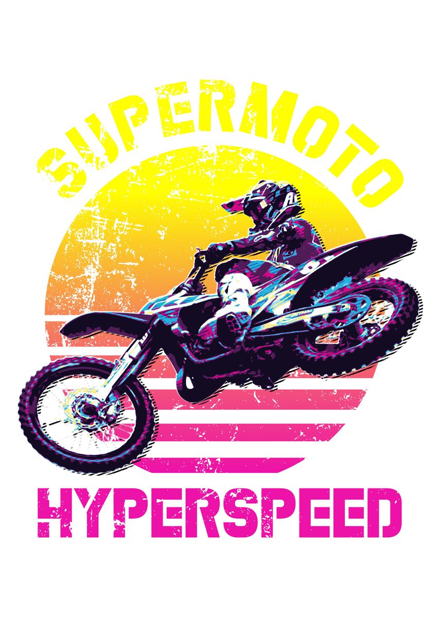'syperspeed supermoto' Poster, picture, metal print, paint by RETRO ...