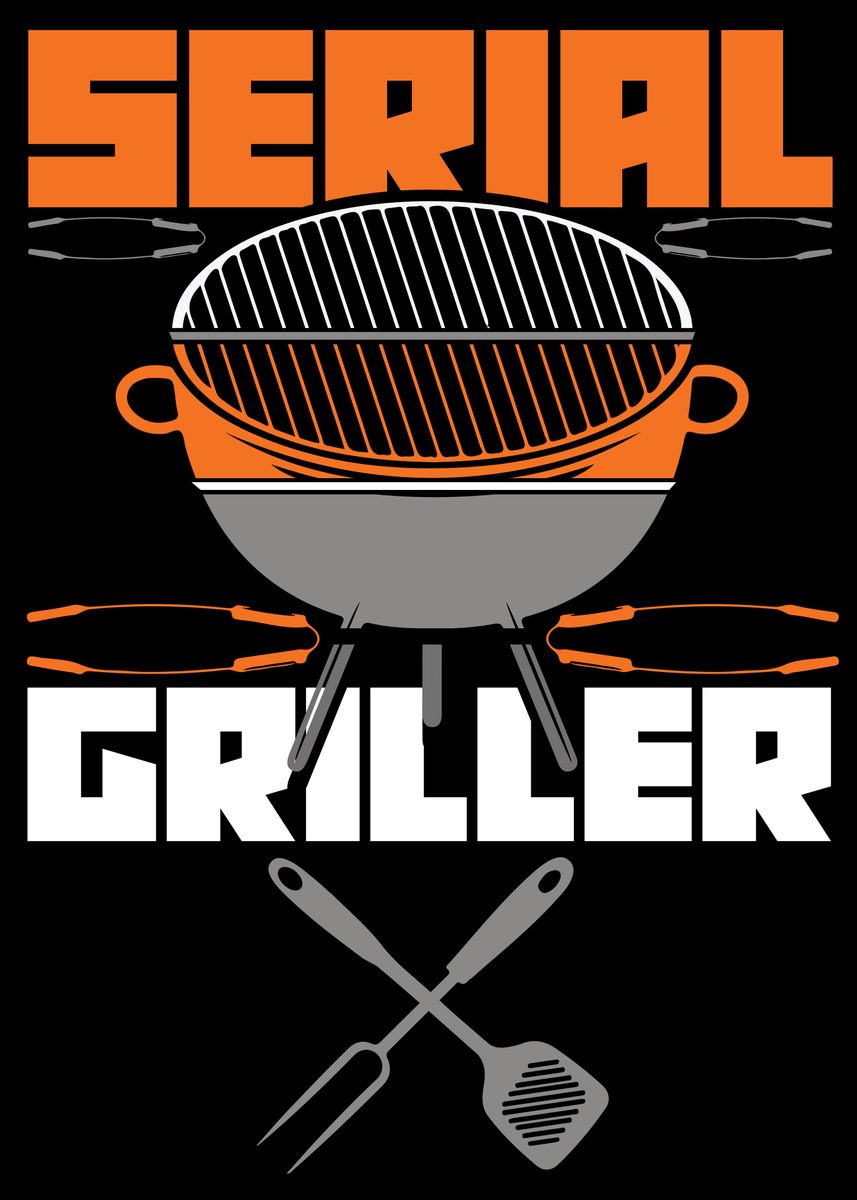'Serial Griller' Poster, picture, metal print, paint by Sabine Langer ...