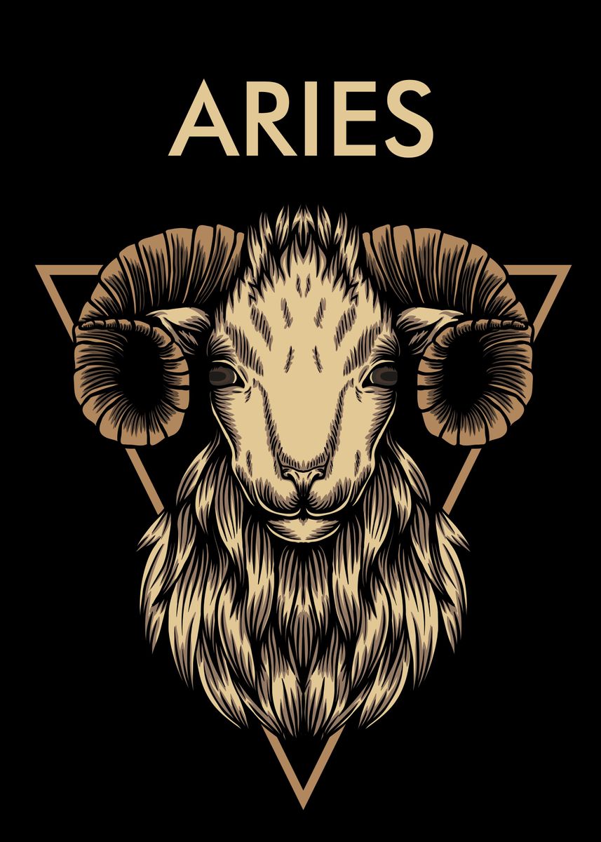 'ARIES ZODIAC' Poster, picture, metal print, paint by Atomic Chinook ...