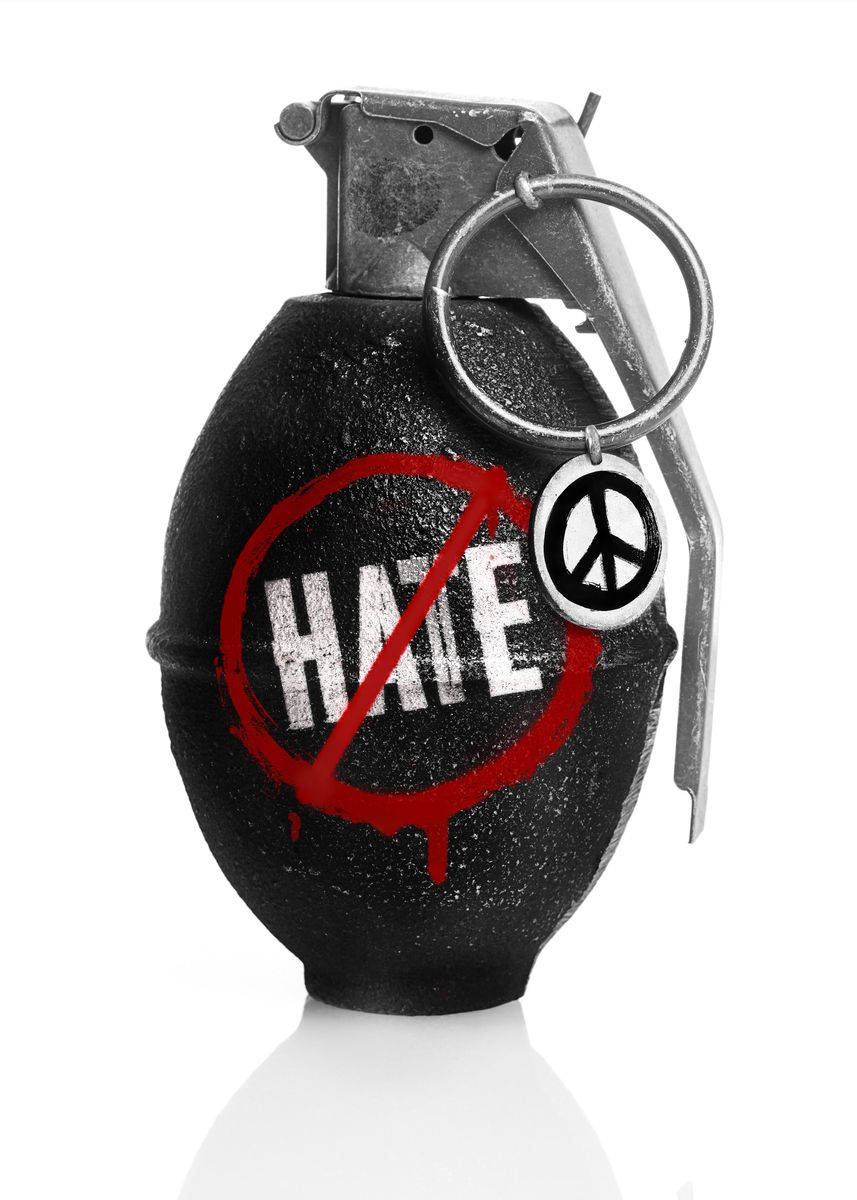 'Hate Blows' Poster, picture, metal print, paint by David Drake | Displate