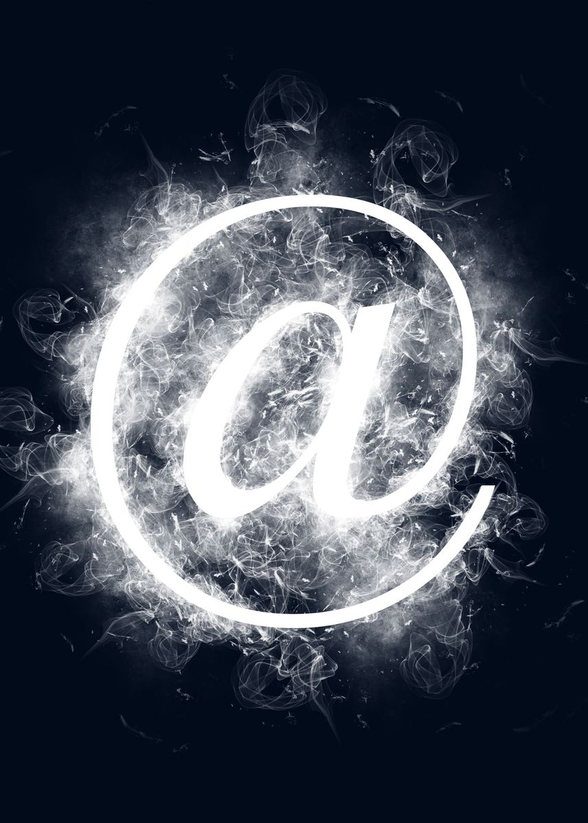 'at sign smoky ' Poster, picture, metal print, paint by Black Iris ...