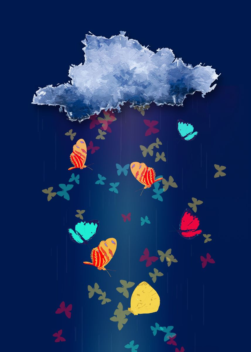 'Dancing in the rain' Poster, picture, metal print, paint by Fatima ...