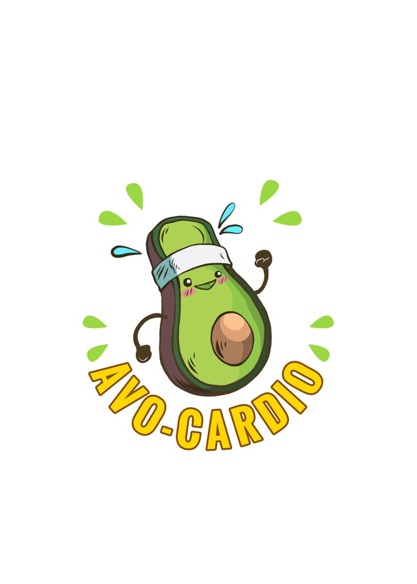 'Running Avocado Avocardio' Poster, picture, metal print, paint by ...