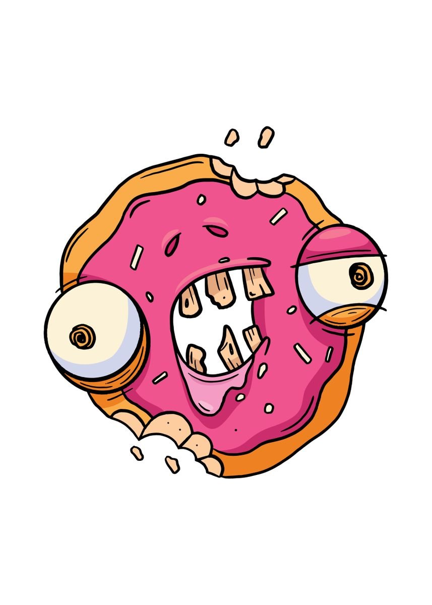 'ZOMBIE DONUT' Poster, picture, metal print, paint by thetshirtshop2020 ...