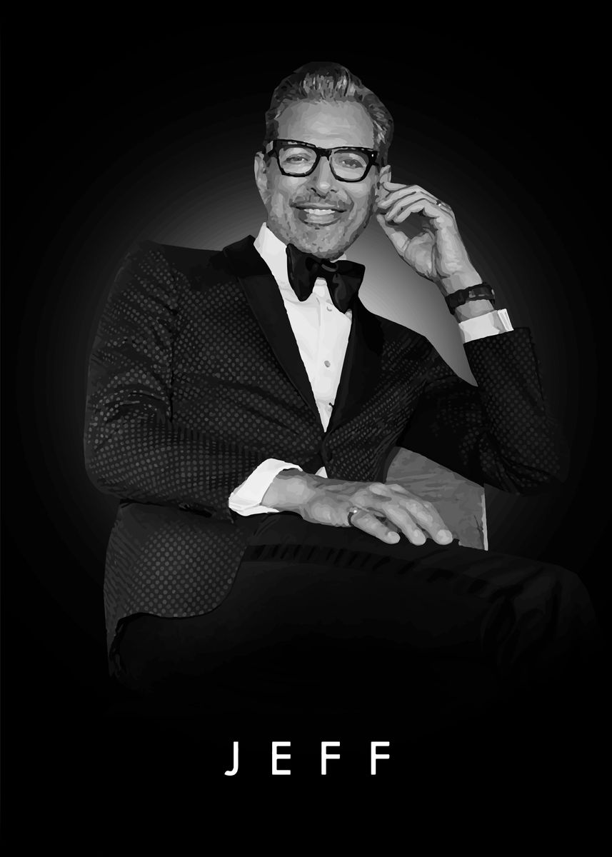 'Jeff Goldblum' Poster, picture, metal print, paint by Bo Kev | Displate