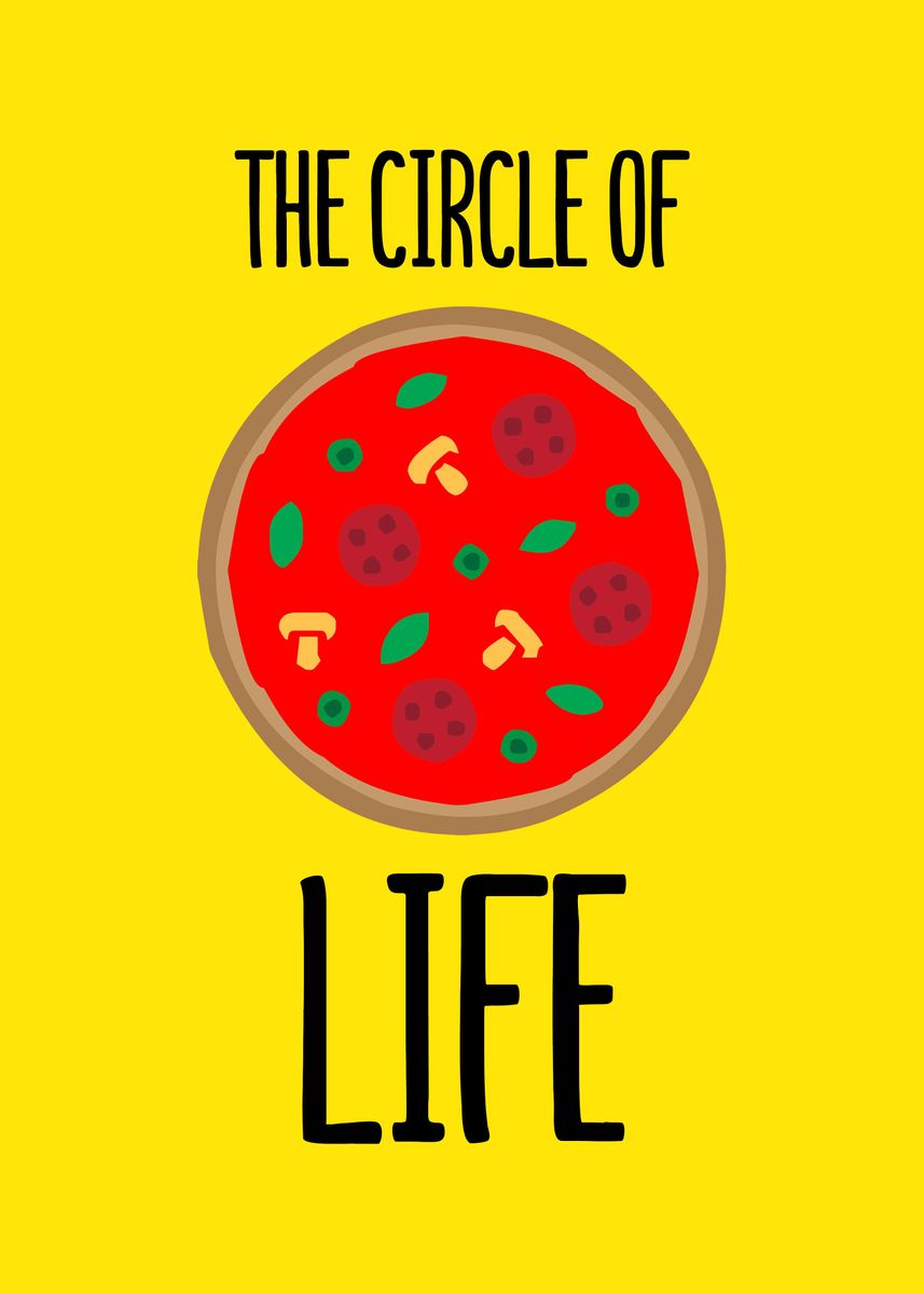 'Funny Pizza Cheese Life ' Poster by Decoratier Qwerdenker | Displate