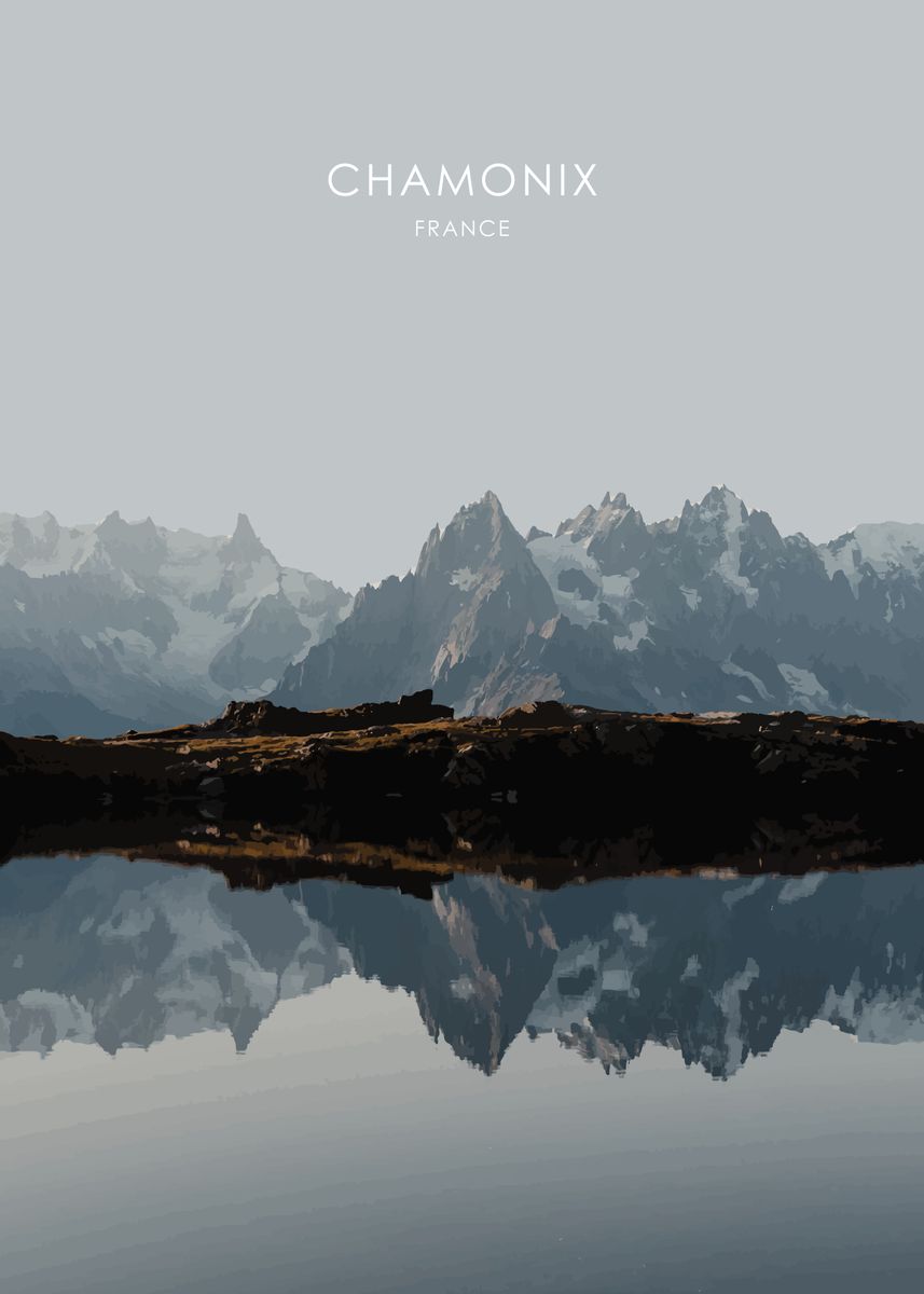 'Chamonix France Travel Art' Poster, picture, metal print, paint by aio ...