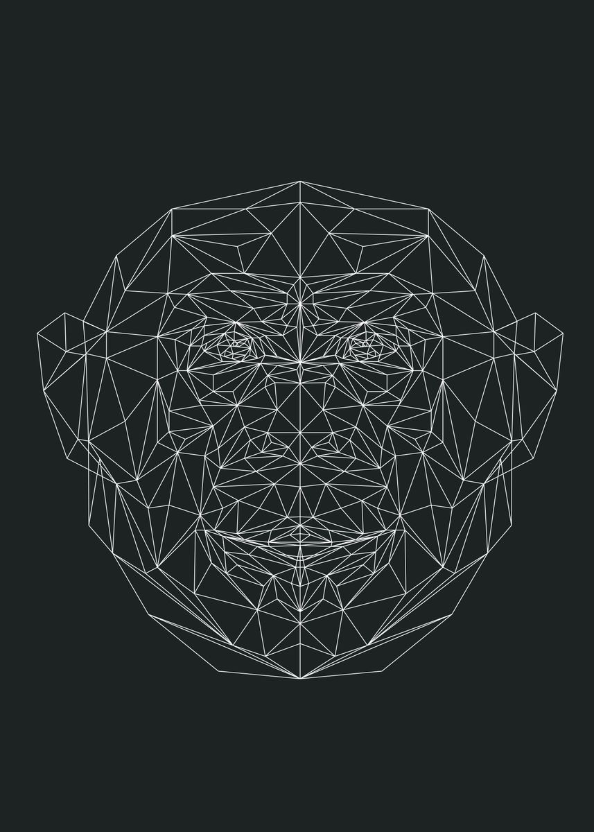 'Geometrical Monkey' Poster, picture, metal print, paint by Kin Limpin ...