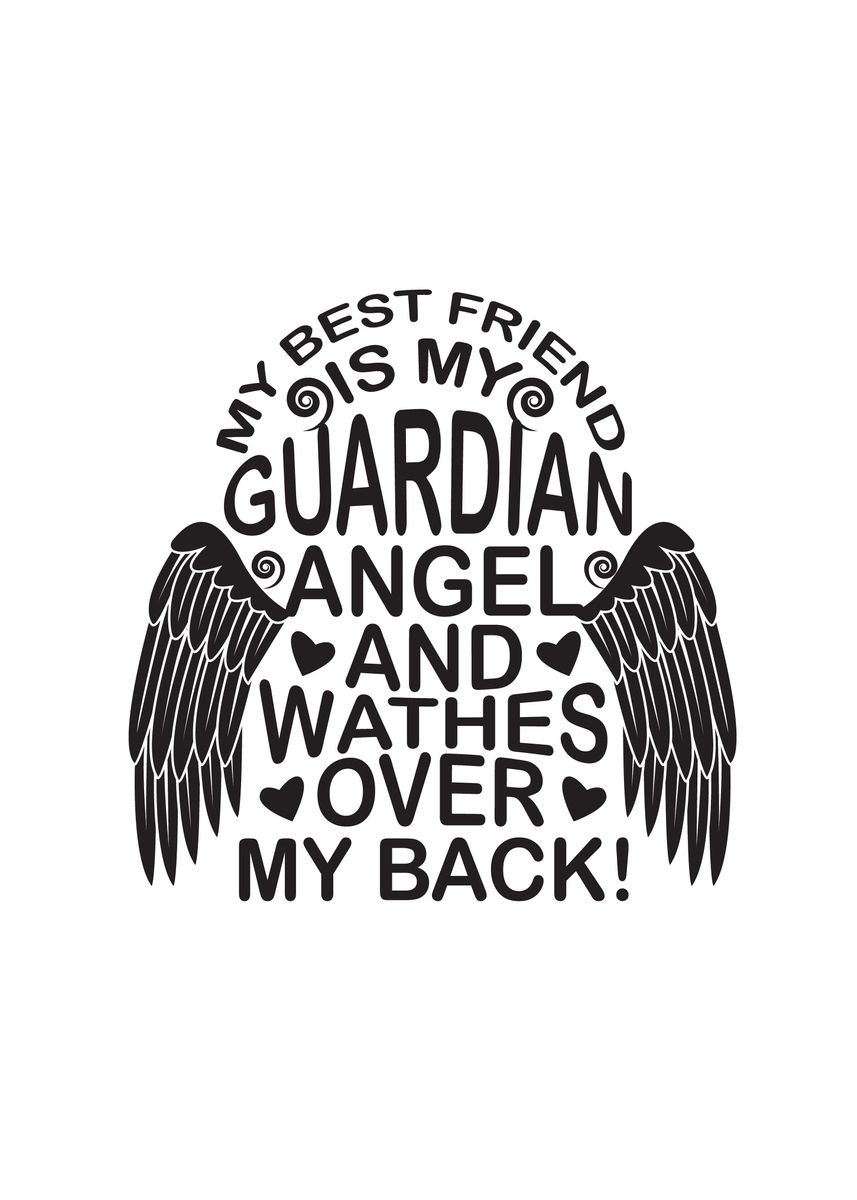 'Guardian Angel Friends' Poster, picture, metal print, paint by Beone ...