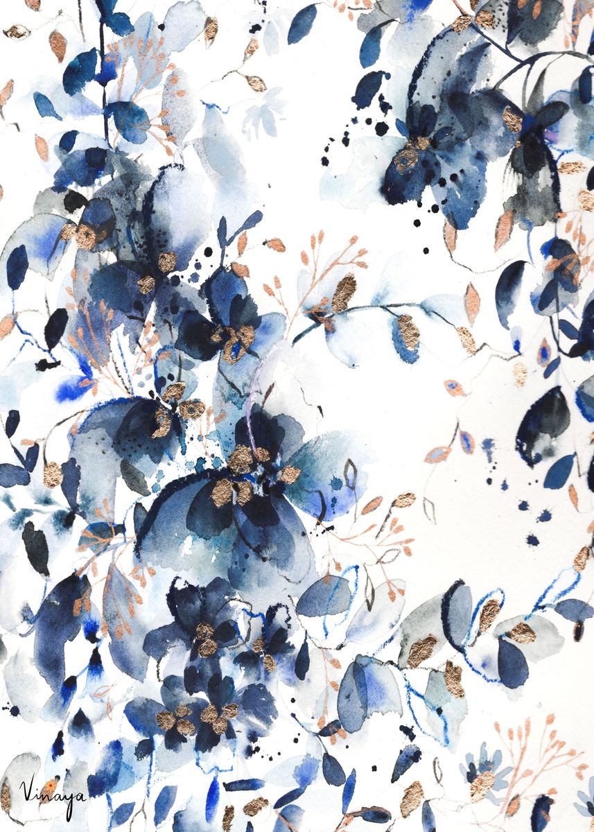 'Indigo' Poster, picture, metal print, paint by ArtSHINE | Displate