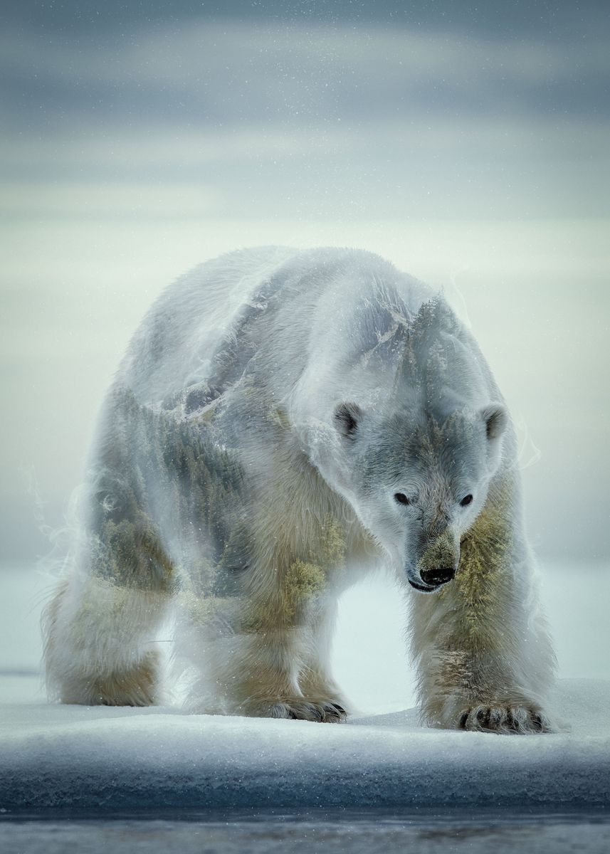 'Polar Bear Winter Edition' Poster, picture, metal print, paint by Kilo ...
