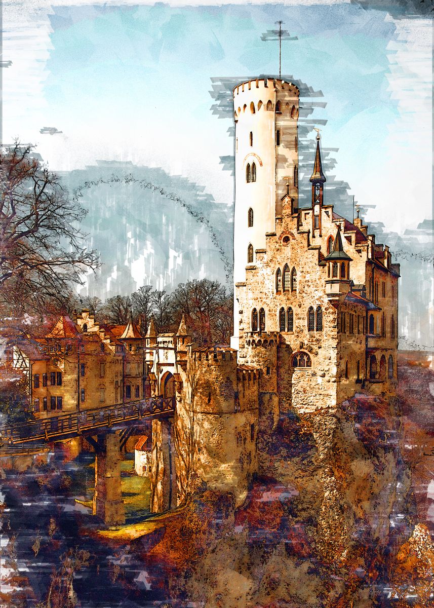 'Vintage Old Legacy Castle' Poster, picture, metal print, paint by ...