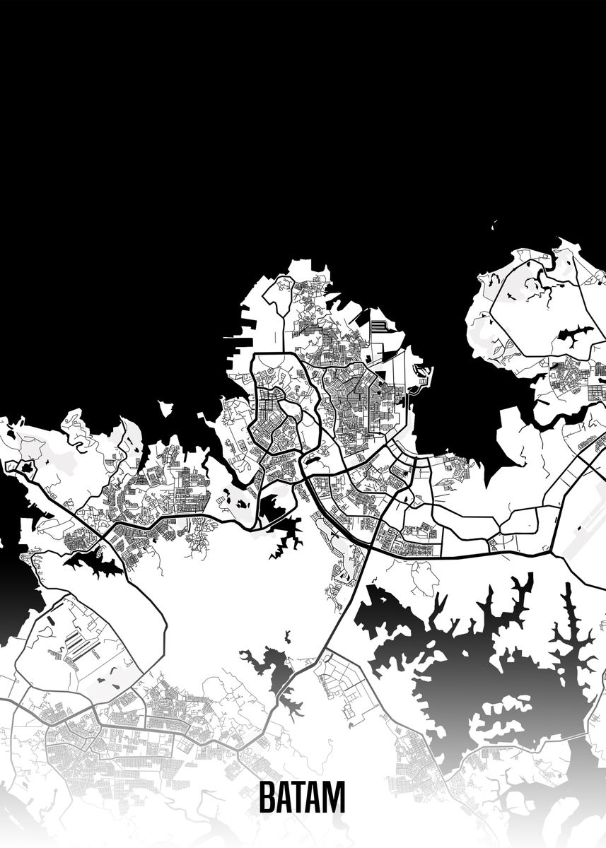 'Batam map' Poster, picture, metal print, paint by LUNGHISTE | Displate