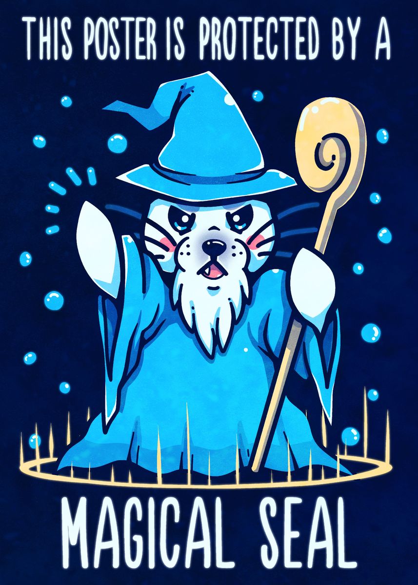 'Magical Seal' Poster, picture, metal print, paint by Sarah Richford ...