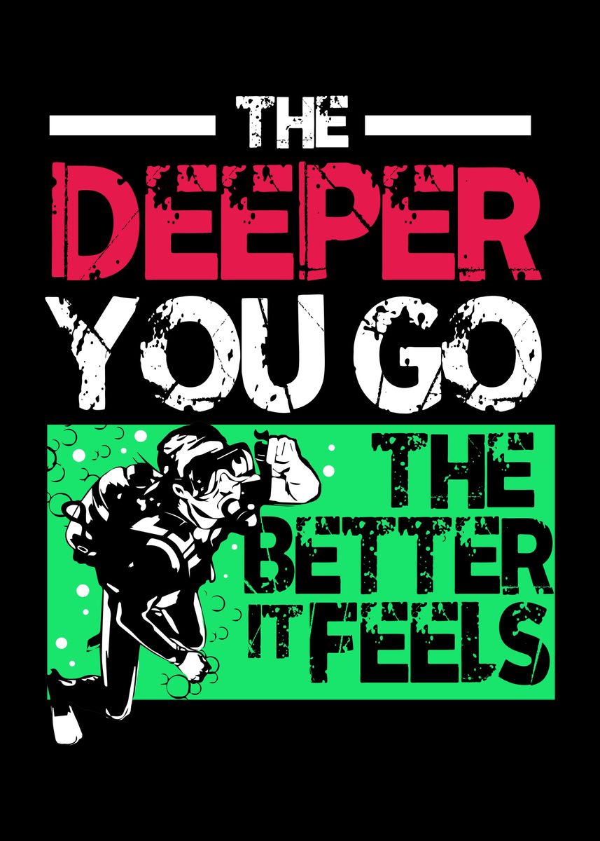 'Scuba Diving Deep Water' Poster, picture, metal print, paint by ...