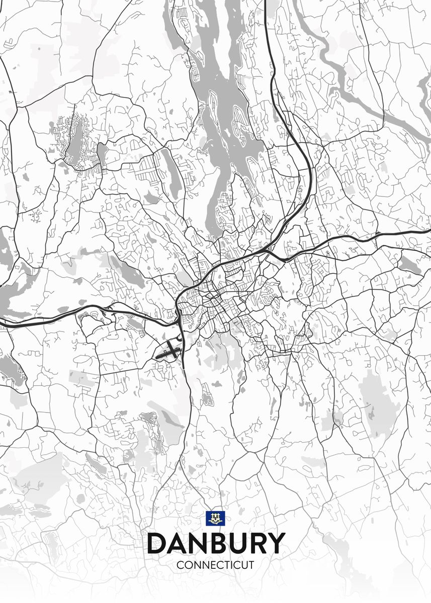 'Danbury CT' Poster, picture, metal print, paint by IMR Designs | Displate