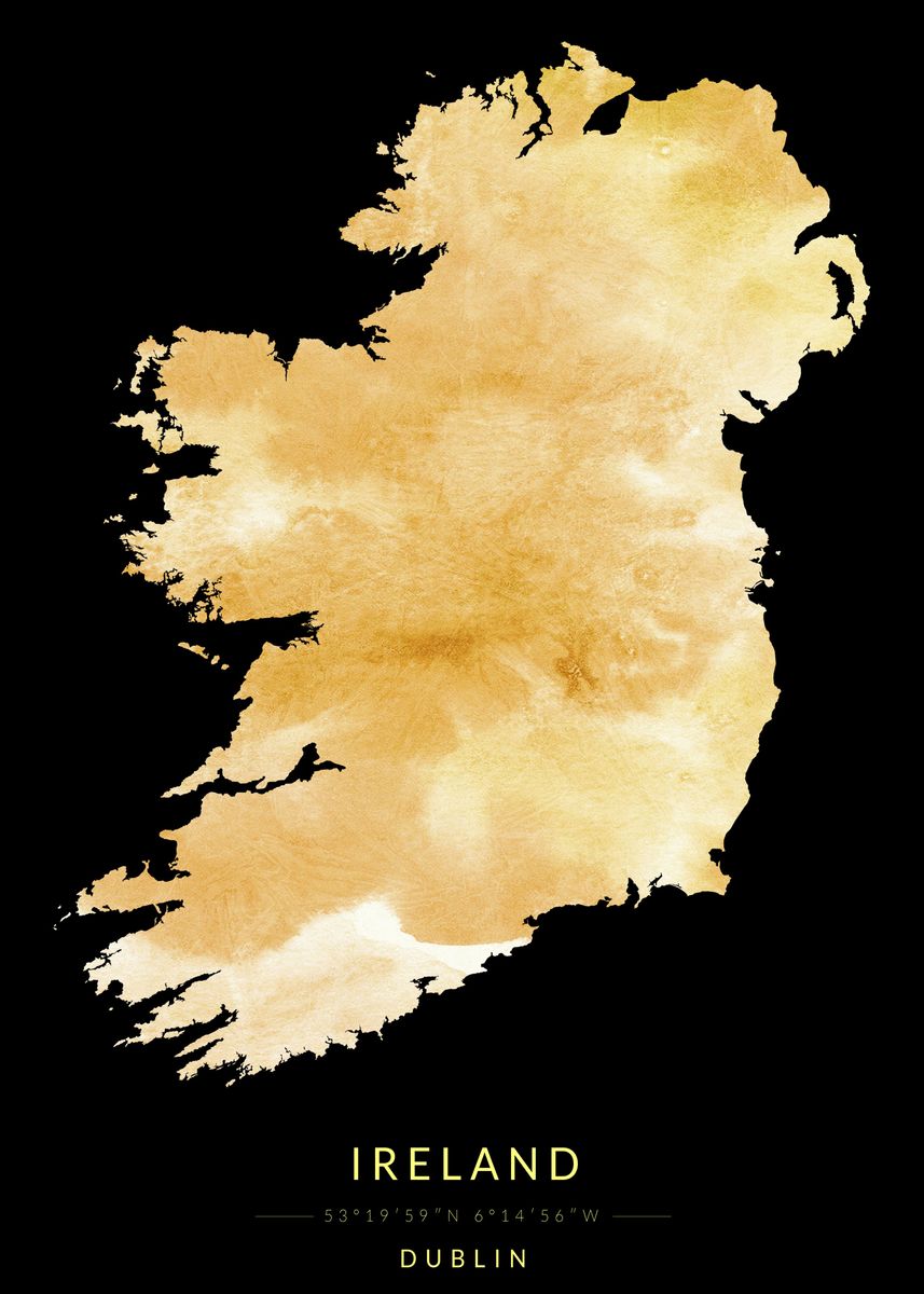 'Ireland Gold' Poster, picture, metal print, paint by Jerhus | Displate