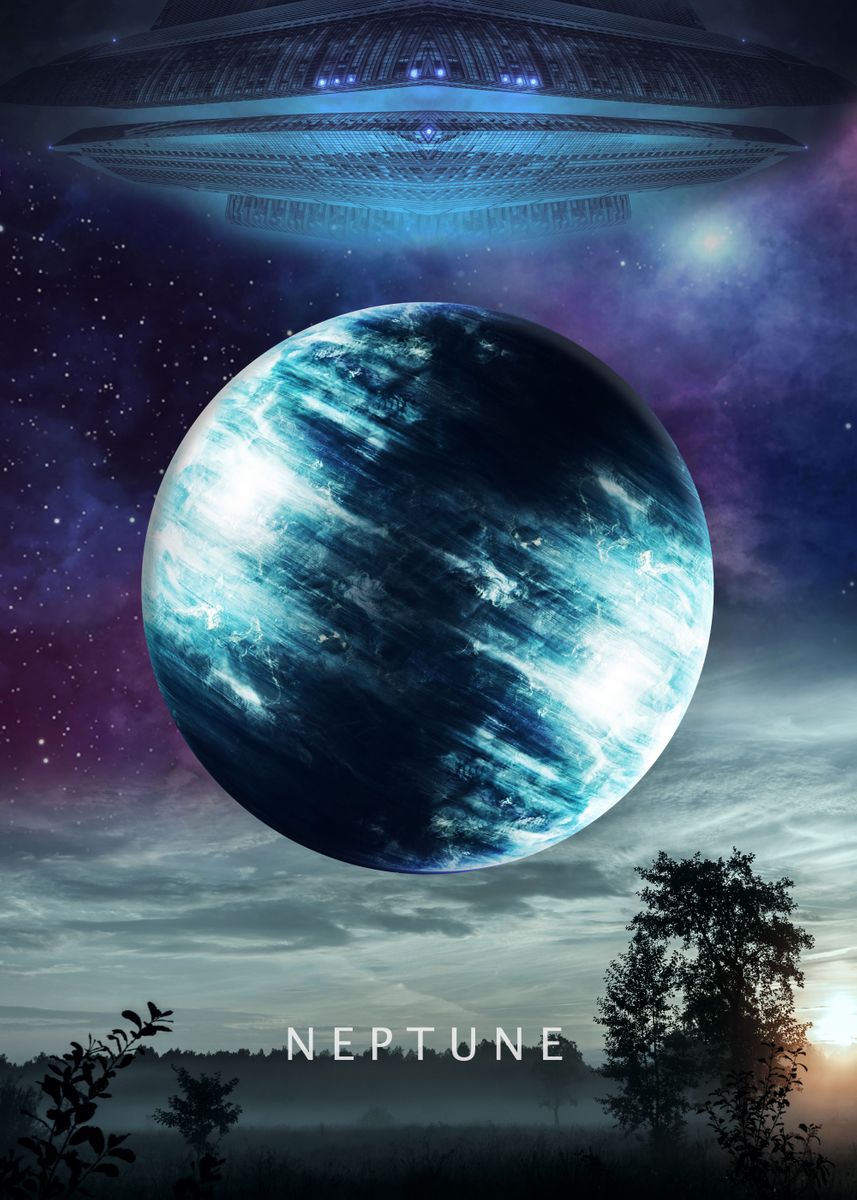 'Neptune in Space' Poster, picture, metal print, paint by maystudio ...