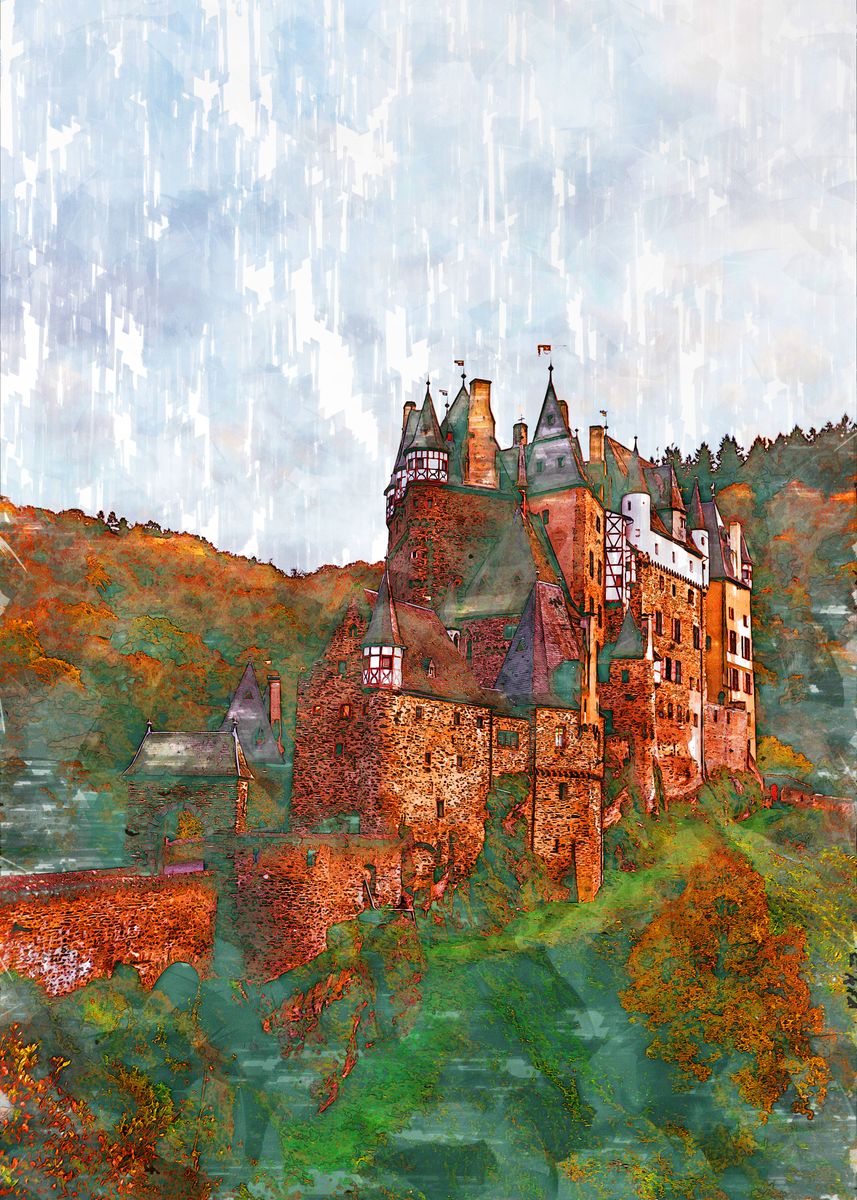 'German Castle Vintage' Poster, picture, metal print, paint by ...