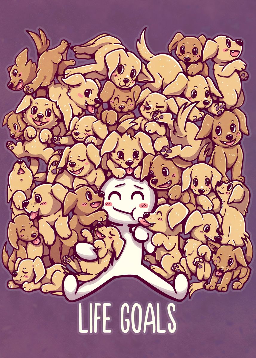 'Life Goals' Poster, picture, metal print, paint by Sarah Richford ...