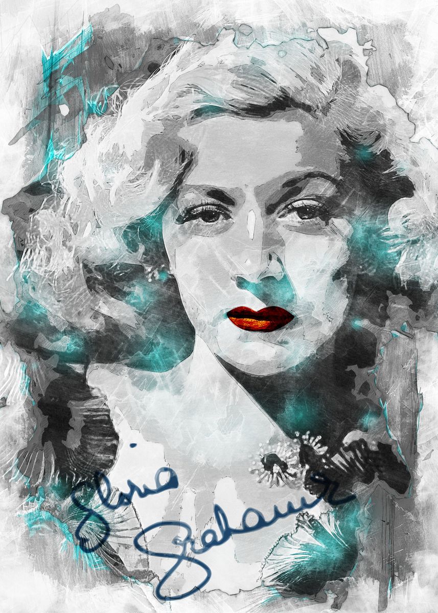 'Gloria Grahame' Poster, picture, metal print, paint by Petra ...