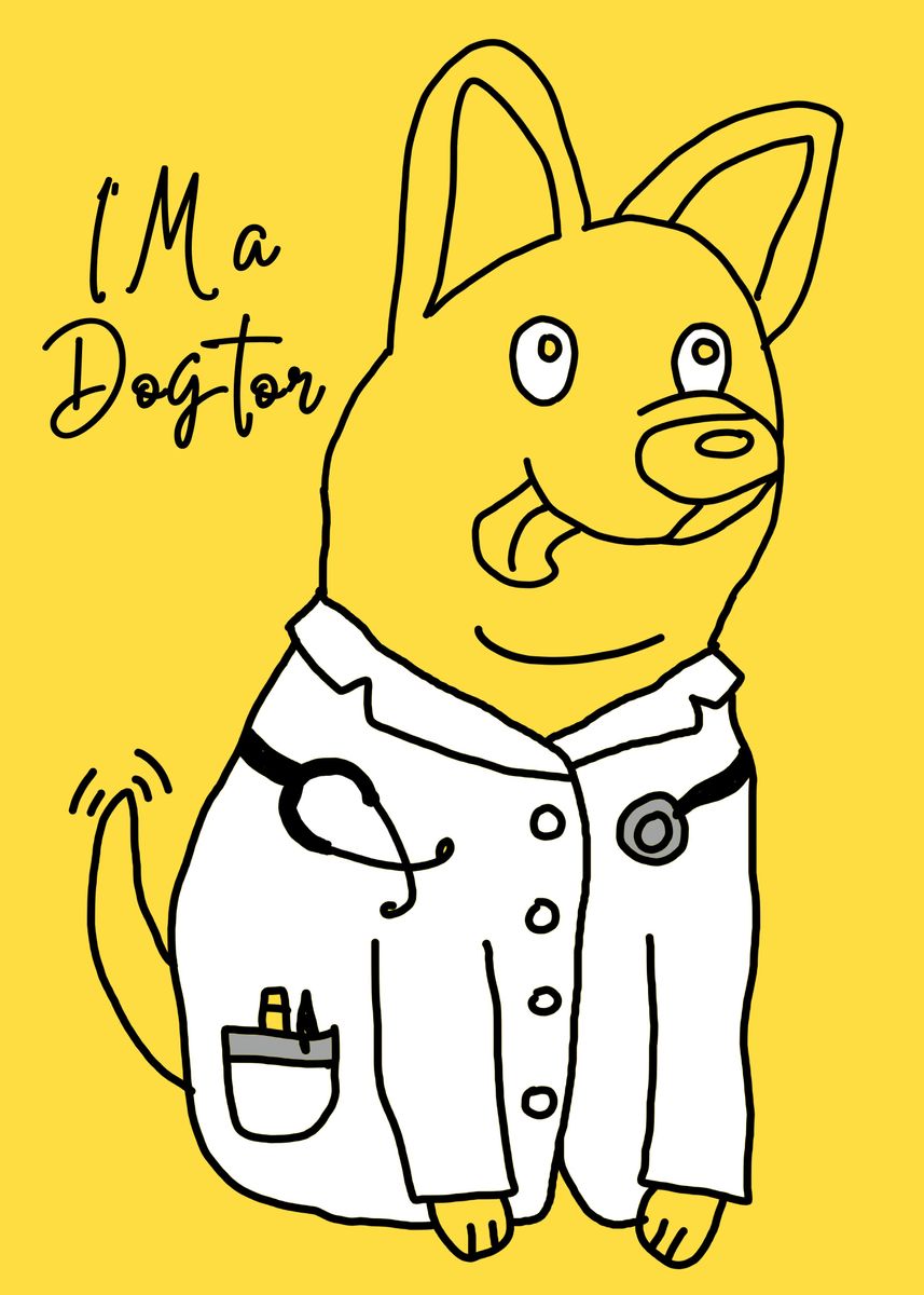 'dogtor ' Poster, picture, metal print, paint by aris febriyanto | Displate