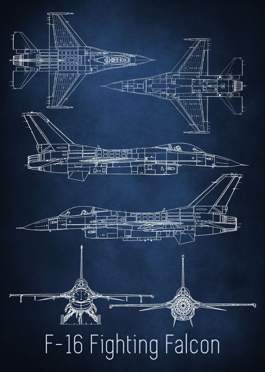 'F16 Fighting Falcon' Poster, picture, metal print, paint by The ...