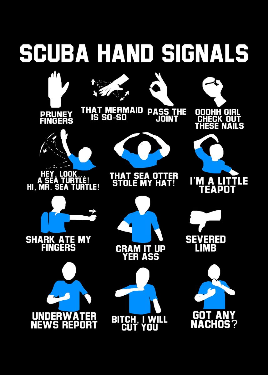 'Scuba Diving Hand Signal' Poster, picture, metal print, paint by ...