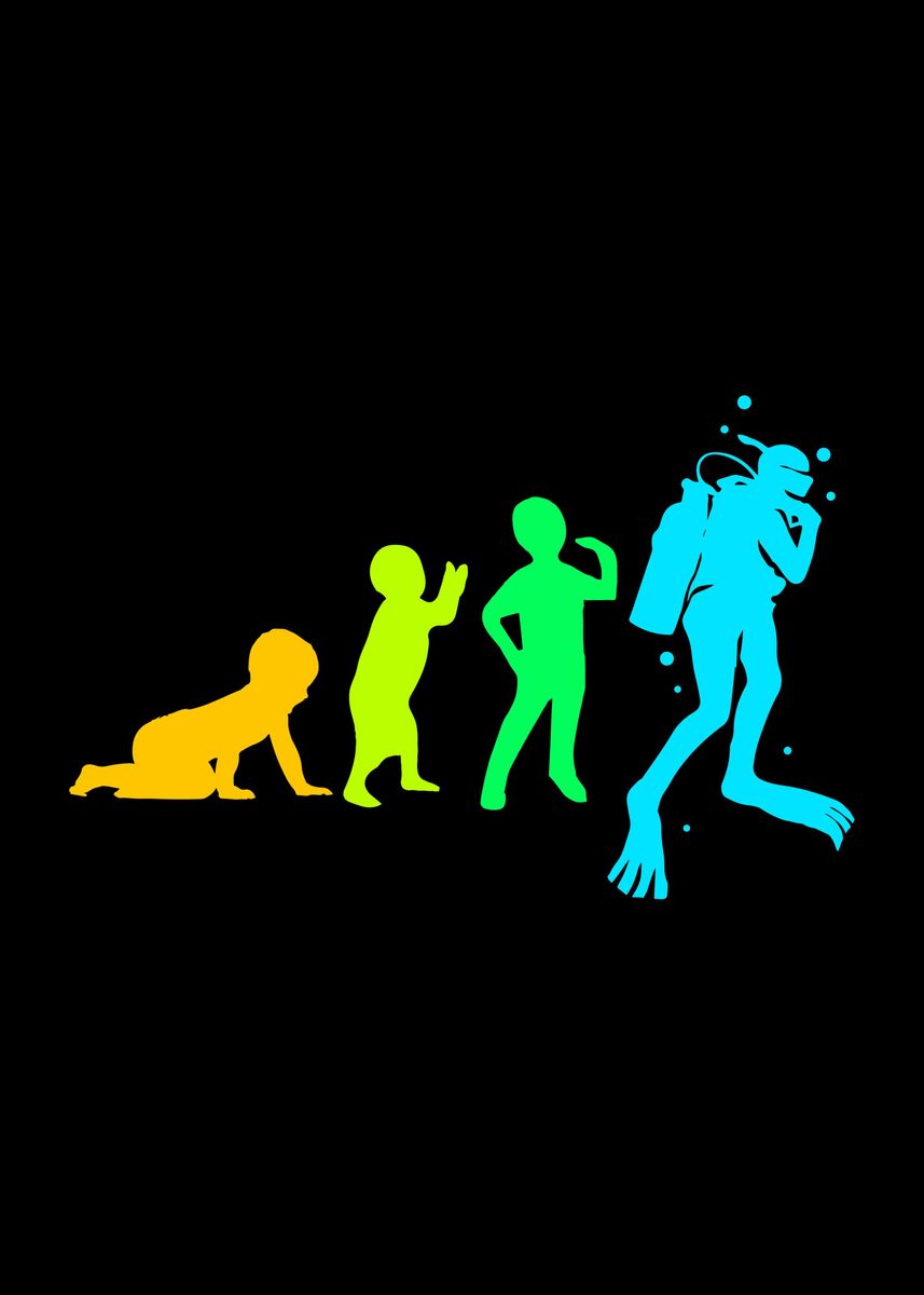 'Scuba Diving Evolution' Poster by FunnyGifts | Displate