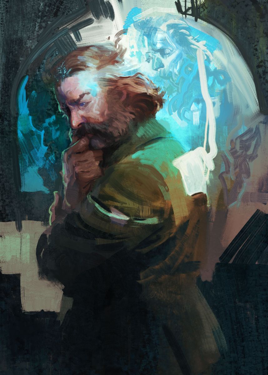 'Logician' Poster, picture, metal print, paint by Disco Elysium | Displate