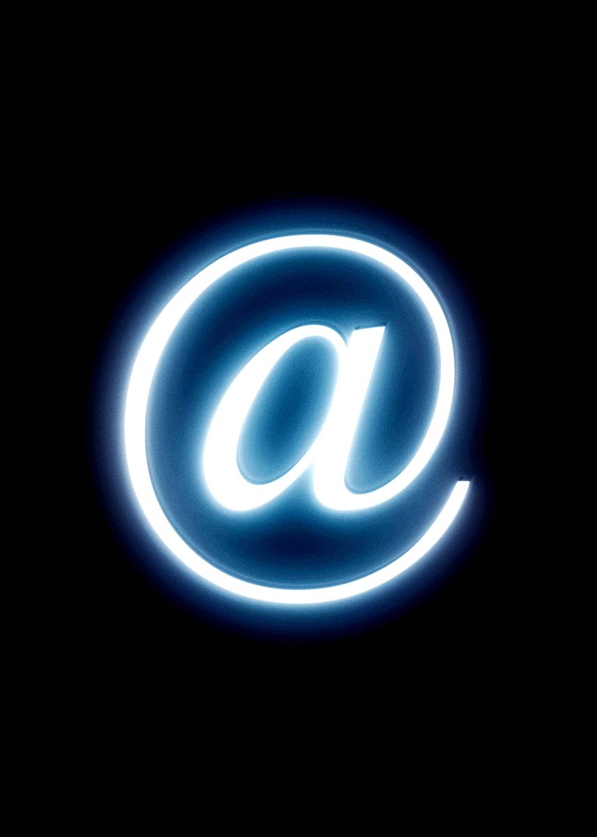 'at sign neon neon' Poster by The Bright Art | Displate