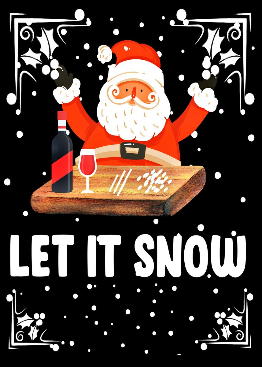 'Santa Claus Cocaine' Poster, picture, metal print, paint by ...