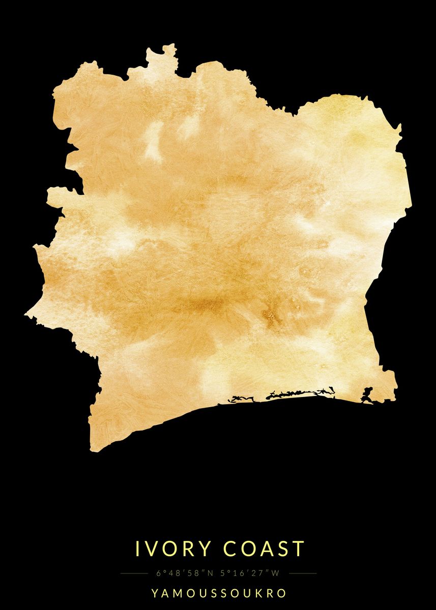 'Ivory Coast Gold' Poster, picture, metal print, paint by Jerhus | Displate