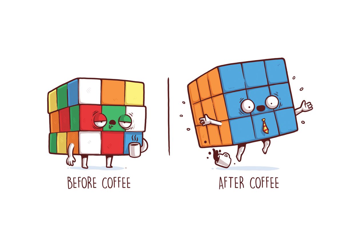 'Before After Coffee' Poster by Ignacio Díaz Arjona | Displate