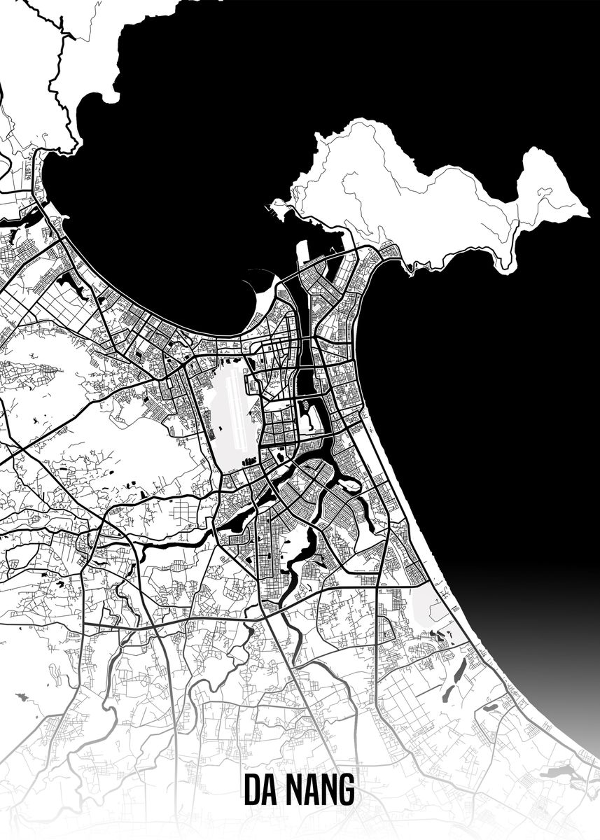 'Da Nang map' Poster, picture, metal print, paint by Stefano Lunghi ...