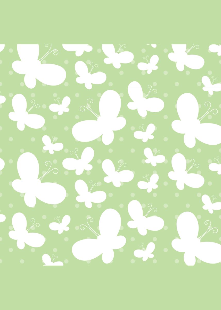 'Green Butterfly Pattern' Poster, picture, metal print, paint by ...