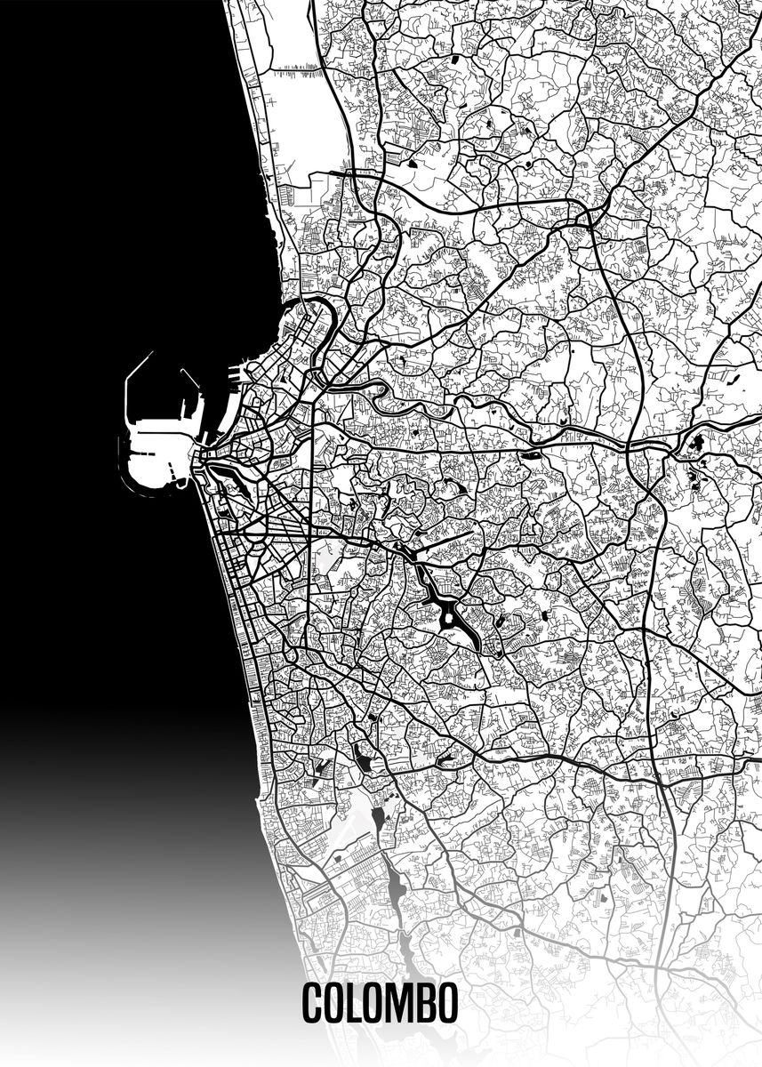 'Colombo map' Poster, picture, metal print, paint by LUNGHISTE | Displate