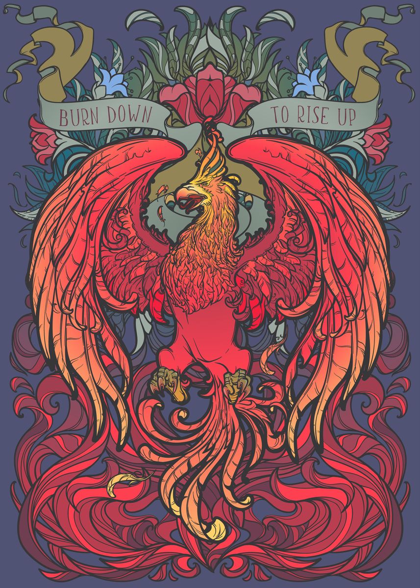 'Phoenix' Poster, picture, metal print, paint by Anti Social | Displate