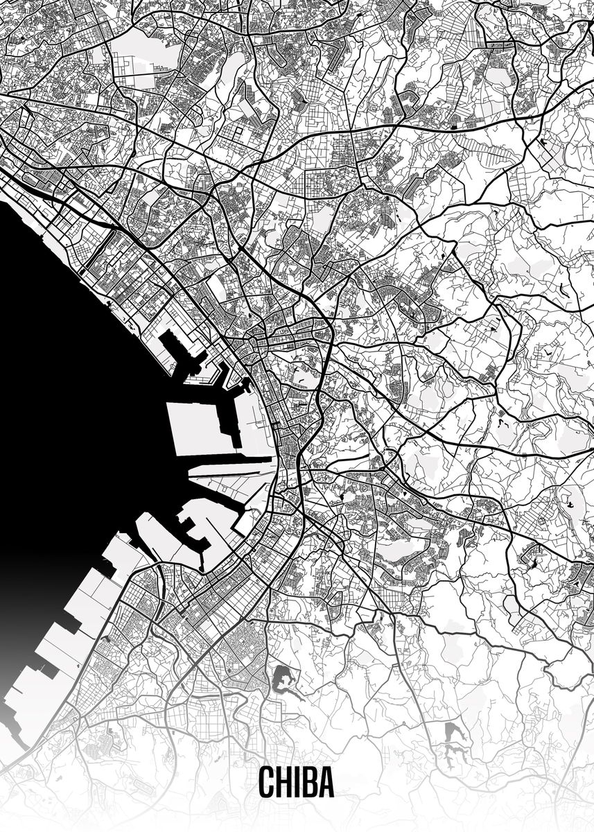 'Chiba map' Poster by Stefano Lunghi | Displate