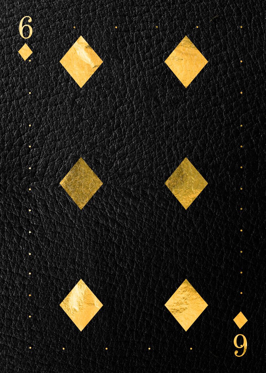 'Six Diamonds Golden cards' Poster by Moon Calendar Studio | Displate